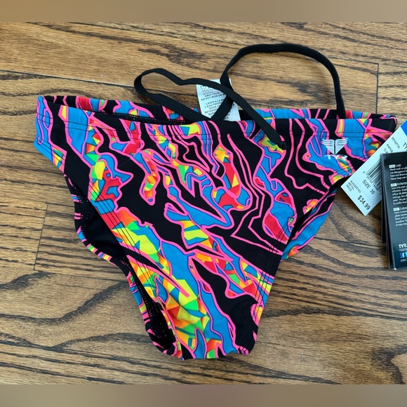 TYR | Swim | Nwt New Tyr Papua Racer Swim Briefs Black Hot Pink Rainbow ...